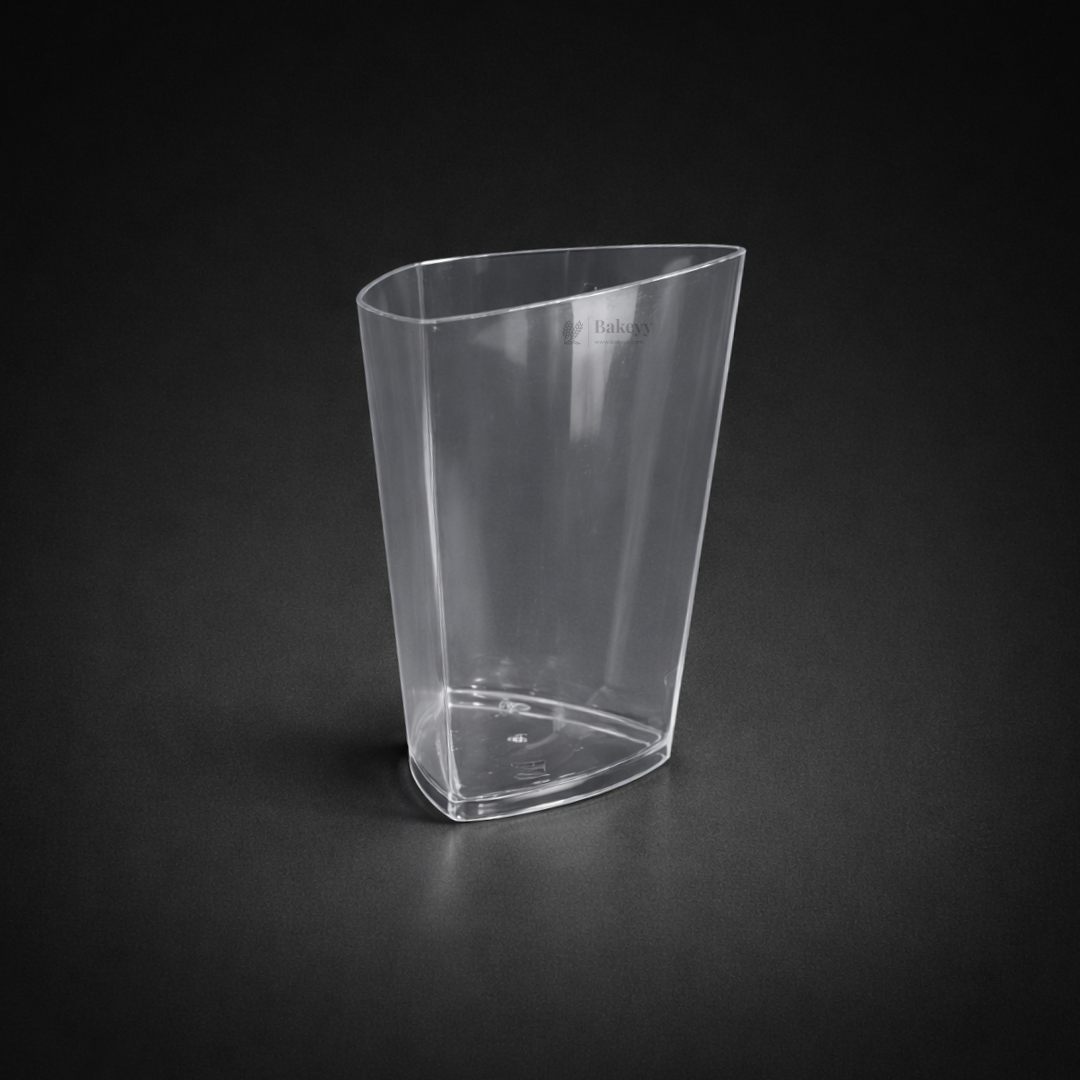 Clear Plastic Dessert Cup | Tall Triangle Shape | D31 | Pack of 30