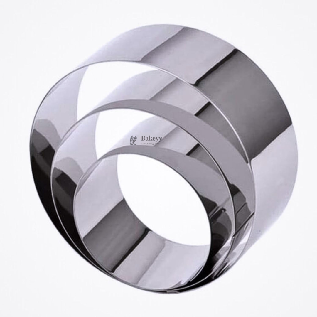 Stainless Steel Round Cake Ring Mould Set (4, 6 & 8 Inch) | Mousse, Ch