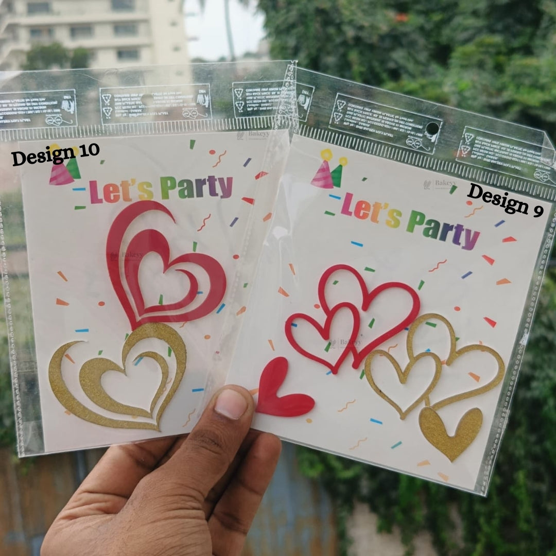 Love Theme Acrylic Cake Toppers & Party Decor Set | Assorted Romantic