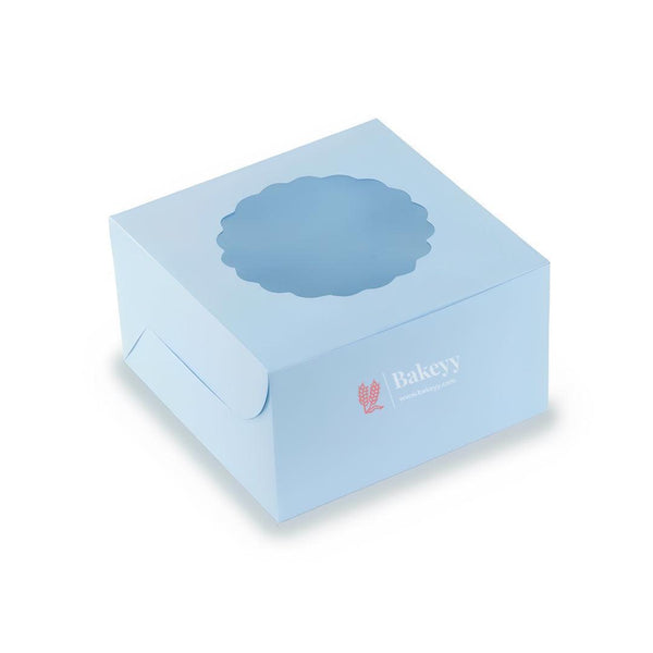 8x8x5 inch Blue Cake Box With Window | Birthday Cake boxes | Pack Of 5 ...